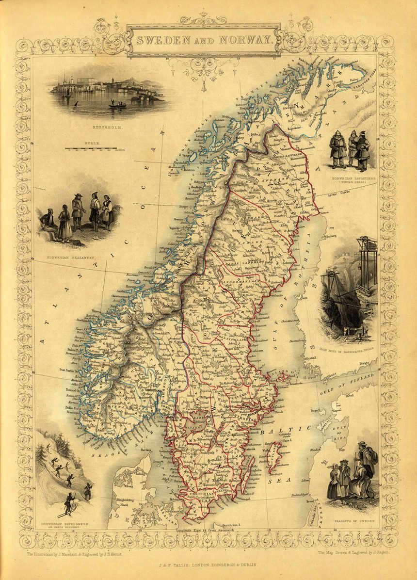 SWEDEN AND NORWAY 1851 – Old Maps Library