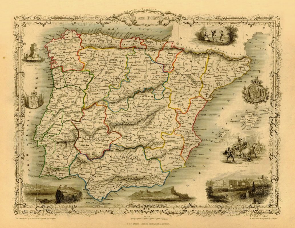 SPAIN & PORTUGAL 1851 – Old Maps Library